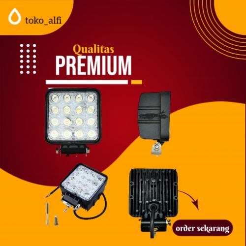 Jual Lampu sorot 16 mata led kotak tembak 48 watt motor mobil 24 volt ...