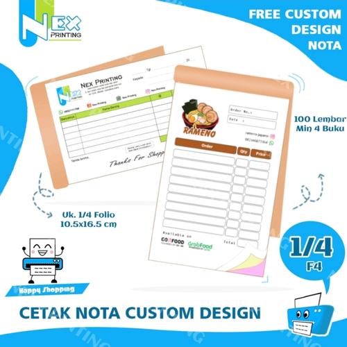 Jual Cetak nota 1/4 folio custom design bon faktur Laundry Hp Toko Emas ...