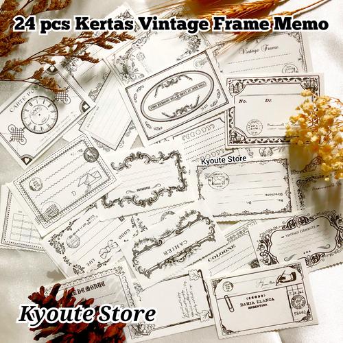 Jual 24 pcs Kertas Scrapbook Vintage Frame Pattern Memo Journal Diary ...