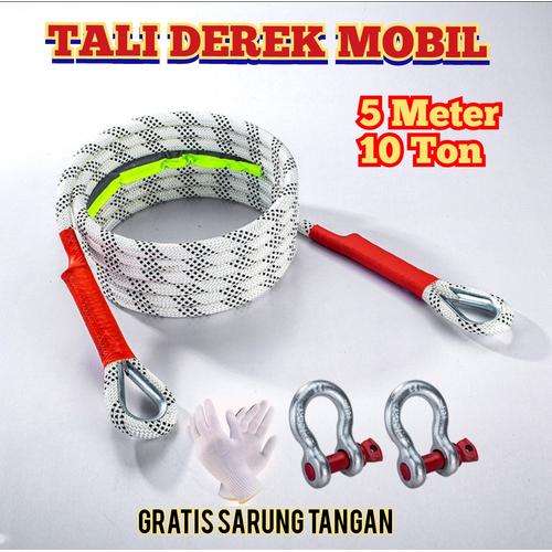 Jual Tali Derek Mobil 5 Meter 10 Ton / Rope / Tali Polyester Mobil ...