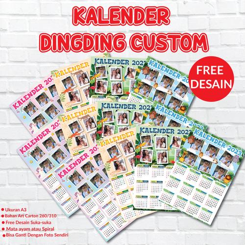 Jual KALENDER 2023 DINDING UNIK UKURAN A3 FREE DESAIN - 1 PCS, LAMINASI ...