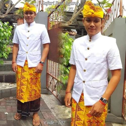Jual Busana Adat Bali Pria Kemeja Safari Pakaian Adat Bali Pria - baju ...