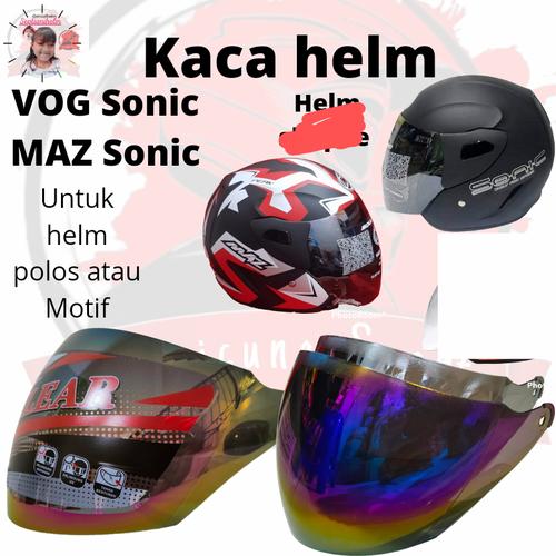 Jual kaca helm VOG Sonic MAZ Sonic pelangi silver smoke bening visor ...