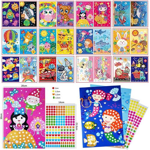 Jual Colorful Shape Label + Paper Mainan Kolase Menempel Stiker Set ...