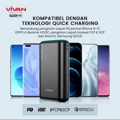 Jual POWER BANK VIVAN 20,000 MAH VPB-B20 2 OUTPUT VAST CHARGING 22,5 W ...