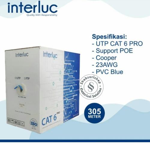 Jual INTERLUC KABEL LAN UTP CAT6 CAT 6E CAT6E BIRU MURAH GOOD QUALITY ...