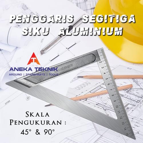 Jual Penggaris Segitiga Siku Aluminium Stainless Triangle Ruler ...