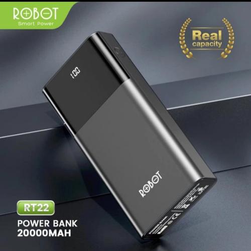 Jual POWER BANK ROBOT 20,000MAH RT 22 DUAL PORT INPUT & OUTPUT ORI LED ...