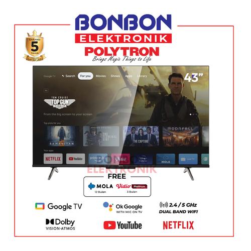 Promo POLYTRON Android TV 43 Inch PLD 43UG5959 4K UHD Smart TV Cicil 0% ...