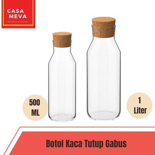 Jual Botol Kaca dengan Tutup Gabus Botol Kaca Bening Kopi Teh Jus Sirup ...