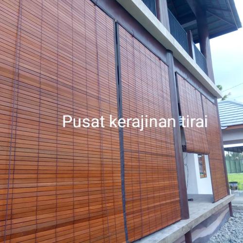 Jual Tirai krey kayu waterproof / krey outdoor / tirai gulung 1m X 2,5m ...