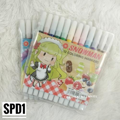Jual SPD1 Spidol Snowman 12 Coloring Markers (1 Pak) - Jakarta Timur ...