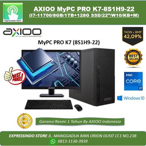 Jual AXIOO MyPC PRO K7 8S1H9-22 (I7-11700/8GB/1TB+128G SSD/22”/W10/KB+M ...