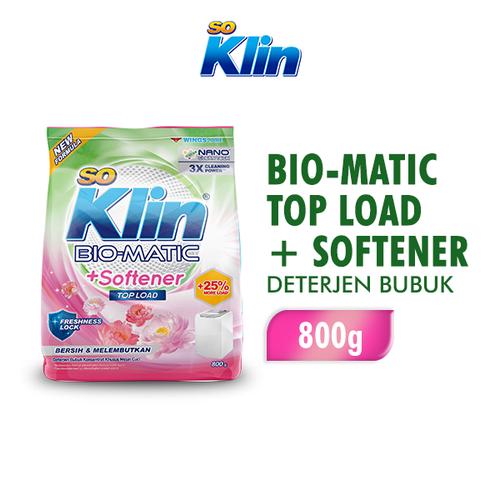 Promo SoKlin Deterjen Bubuk Bio Matic+Softener Top Load 800 gr ...
