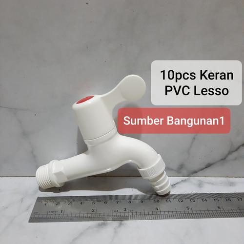 Jual Keran PVC Lesso (10pcs) kran air plastik putih bagus kuat murah ...
