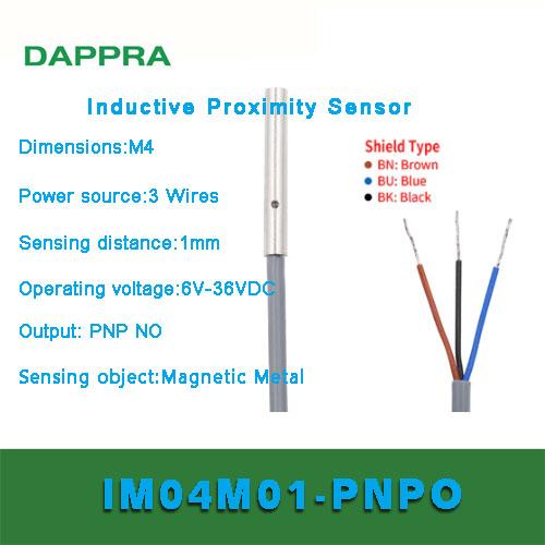 Jual M4 1mm PNP NO DC 6V To 36V dia 4mm Inductive Proximity Sensor OB39 ...