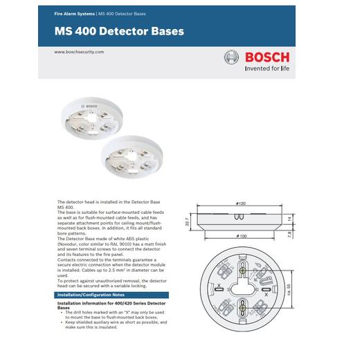 Jual Smoke / Heat Detector Bosch MS 400 Detector Bases - Jakarta Barat ...
