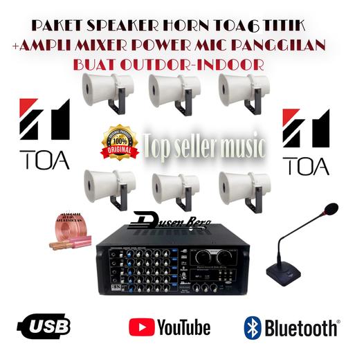 Jual PAKET SPEAKER TOA 6 TITIK OUTDOR INDOR ,AMPLIFIER DUSENBERG MIC ...