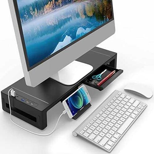 Jual Adjustable Monitor Riser Stand Table /Desk Setup Meja Monitor USB ...