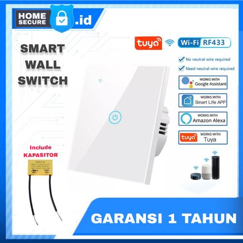 Jual SMART WALL SWITCH WiFi 1 Gang / Saklar Lampu Otomatis Touch / Tuya ...