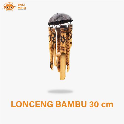 Jual Lonceng Bambu Batok Kelapa Ukuran 30 cm Motif Bunga Batik ...