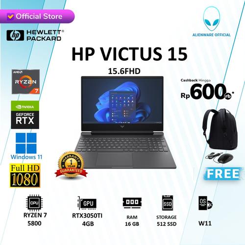 Promo HP VICTUS 15 RTX3050TI 4GB/ RYZEN 7 5800 16GB 512SSD W11 15.6FHD ...