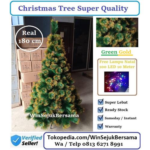 Jual Pohon Natal Jarum Emas / Christmas Tree Green Gold - 12 Feet ...