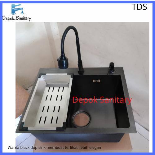 Jual KITCHEN SINK STAINLESS HITAM BLACK 5243 TDS / BAK CUCI PIRING ...