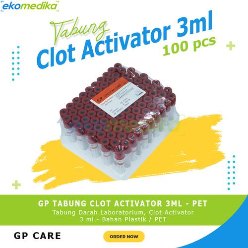 Jual Tabung Clot Activator 3ml GP Vacutainer Procoagulation 3ml Glass ...