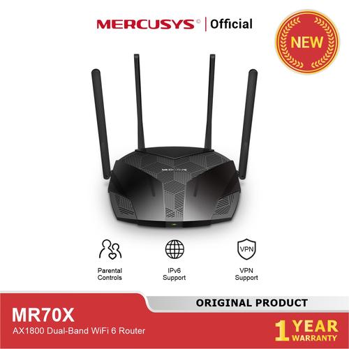 Promo Mercusys MR70X AX1800 Dual-Band WiFi 6 Router Cicil 0% 3x - Kab ...