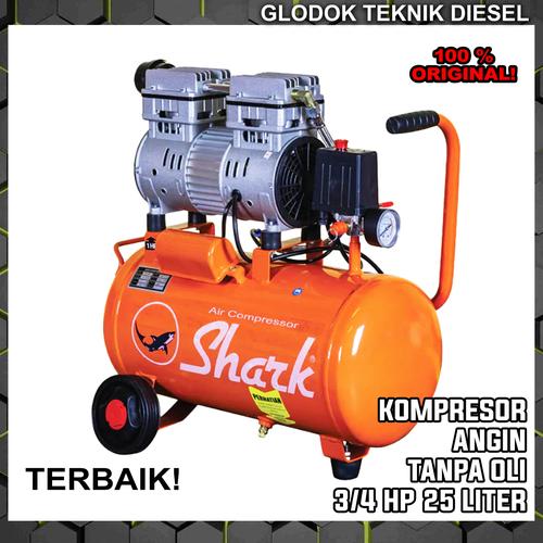 Jual SHARK Air Compressor OILLESS 3/4 HP 25 LITER Kompresor Angin Tanpa ...