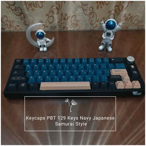Jual Keycaps Cherry Profile PBT 129 Keys Navy Samurai Japanese Style ...