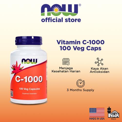 Jual NOW Foods, Vitamin C-1000, 100 Veg Capsules - Jakarta Selatan ...