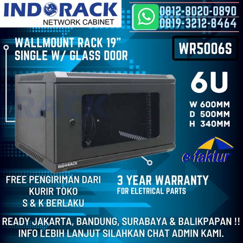 Jual INDORACK WALLMOUNT 6U DEPTH 500MM SINGLE DOOR - WR5006 RACKMOUNT ...