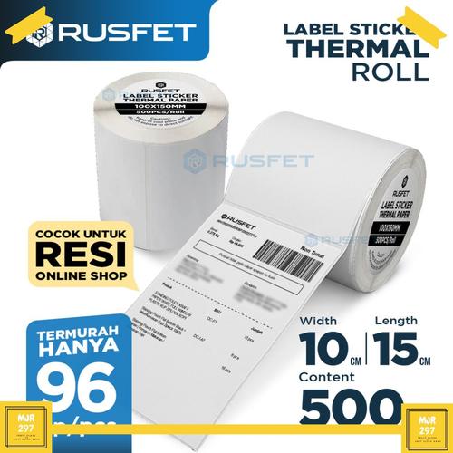 Jual STICKER THERMAL KERTAS THERMAL LABEL THERMAL RESI BARCODE RUSFET ...
