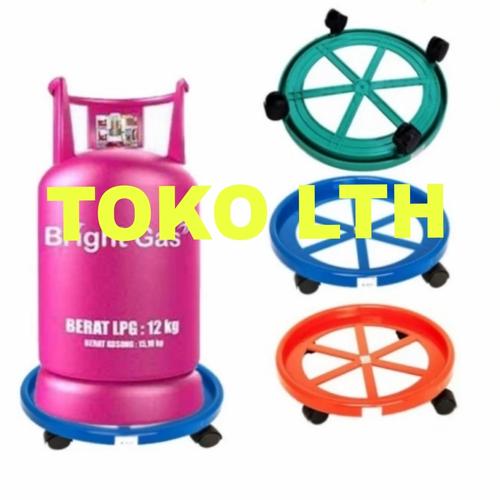 Jual TATAKAN RODA TABUNG GAS ELPIJI LPG TROLI TROLLEY DORONG 391 GREEN ...