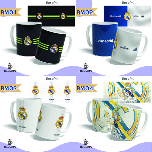 Jual MUG REAL MADRID SEPAK BOLA HADIAH KADO GELAS CANGKIR PRINT CUSTOM ...
