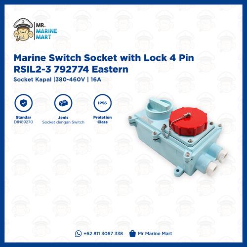 Jual Marine Switch Socket with Lock 4 Pin 16A 380-460V 792774 - Kota ...
