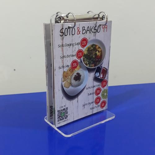 Jual Acrylic Tempat Brosur Menu Akrilik Gantung A5 bahan 5 mm Papan ...