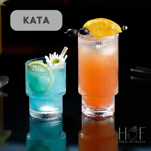 Jual KATA Gelas Kaca Korea Estetik Gelas Kafe Unik Cangkir Kaca Motif Garis - 190ml, Asuransi ...