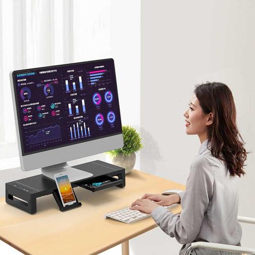 Jual Adjustable Monitor Riser Stand Table /Desk Setup Meja Monitor USB ...