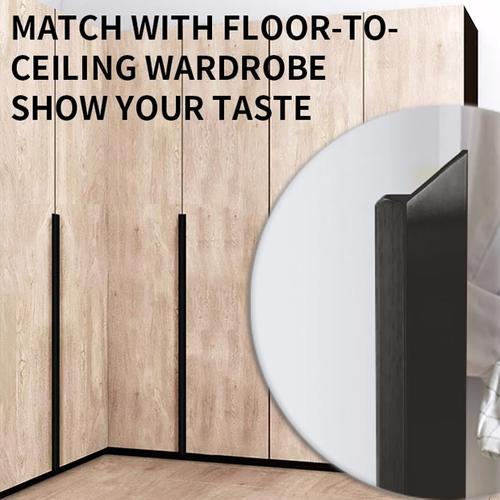 Jual Handle Lemari Tipis Panjang Invisible Black Satin hitam matte ...