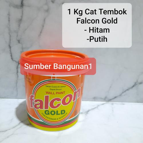 Jual Cat Tembok Falcon Gold Hitam Putih 1kg dinding triplek air plafon ...