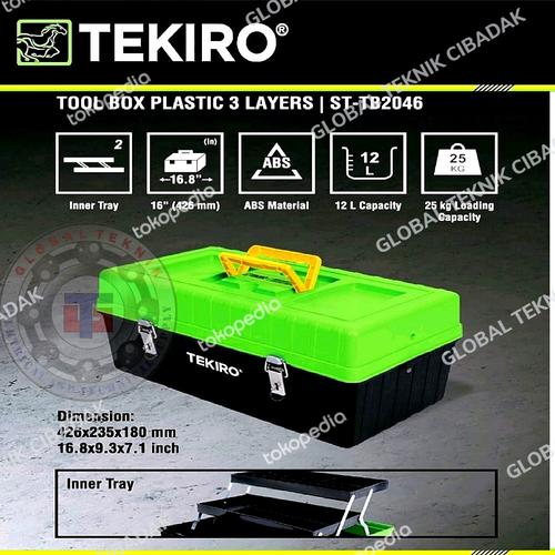 Jual Tool Box Plastik 3 Susun Merk Tekiro ST-TB2046 (426 x 235 x 180 mm ...