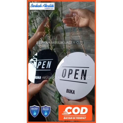 Promo open closed - papan tanda - sign system - signage FREE RANTAI ...