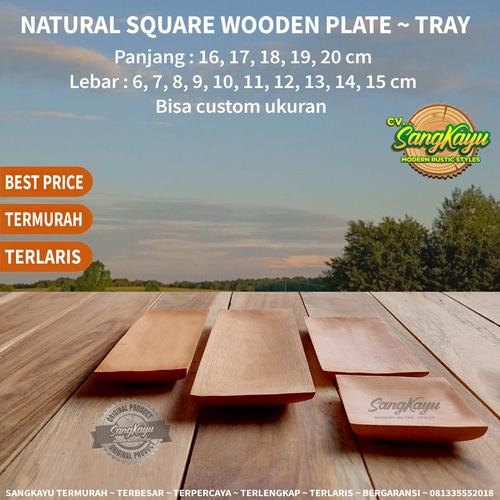 Jual Piring kayu persegi panjang piring shusi piring cekung nampan saji ...