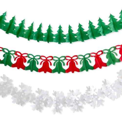 Jual W! Accessories Garlan Natal Kertas 3 Meter Pohon Lonceng Snowflake ...