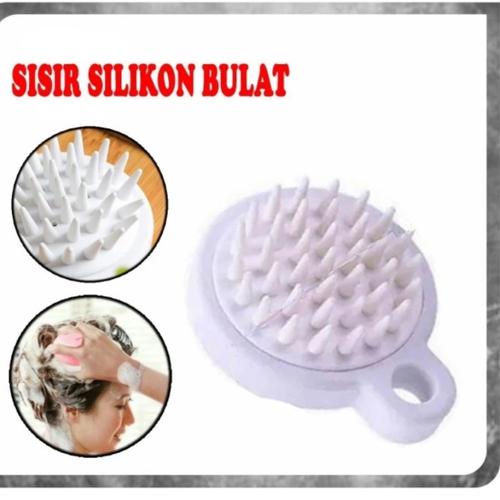 Jual Sisir Bulat Silikon Sikat Keramas Pembersih Kulit Kepala Rambut ...