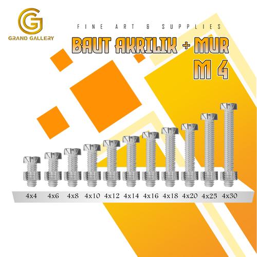 Jual BAUT / MUR AKRILIK M4 TRANSPARAN 4, 6, 8, 10, 12, 14 16 18 20 25 ...
