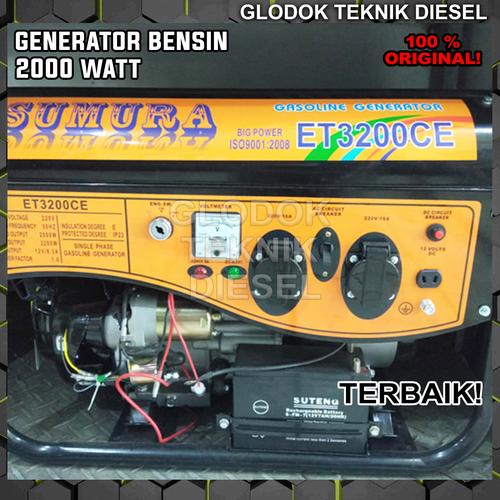 Jual Genset Bensin 2000 WATT Gasoline Generator Portable Sumura ET 3200 ...